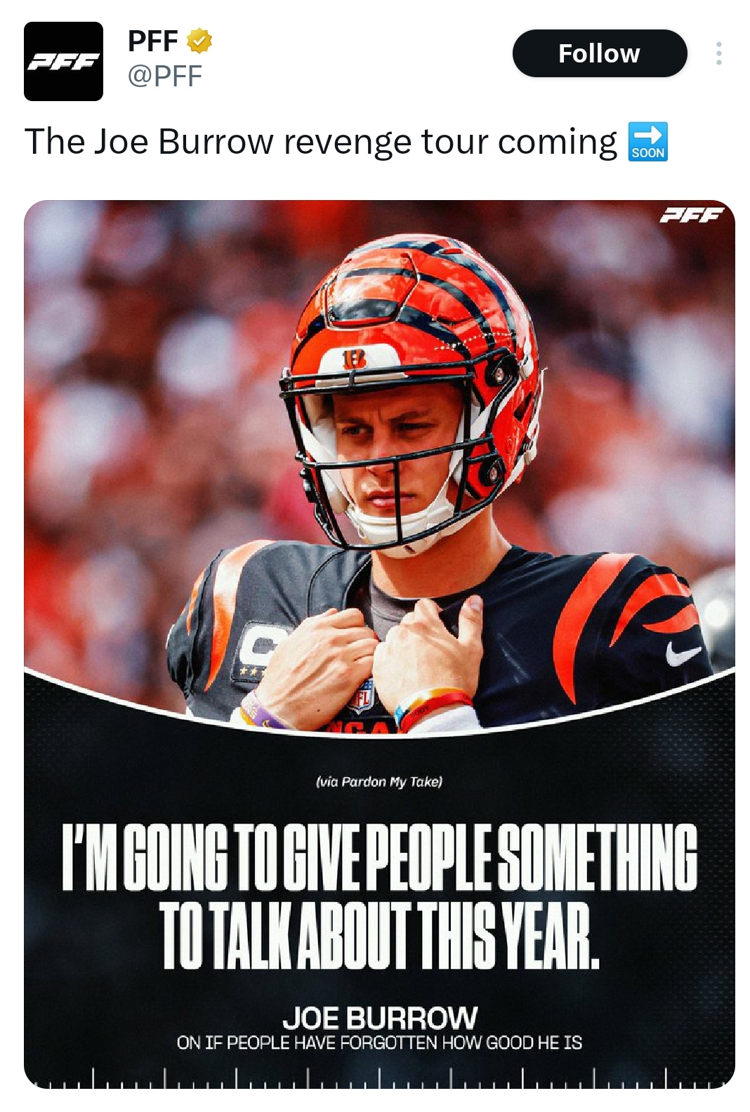 Bengals QB Joe Burrow makes promise that’s a warning for rest of NFL ...